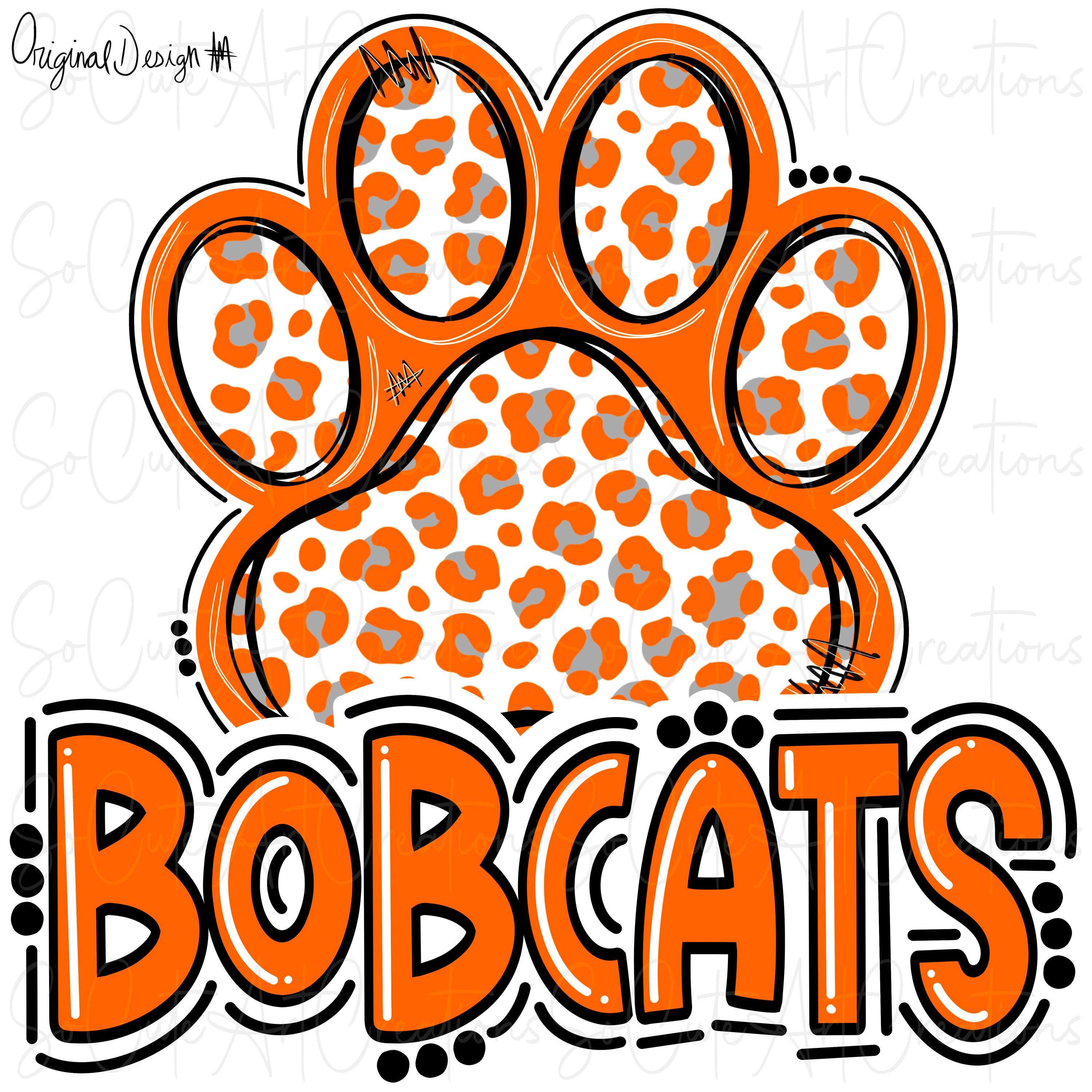 BOBCATS - Paw Print - Leopard - Sublimation DTF - PNG - Digital Artwork ...