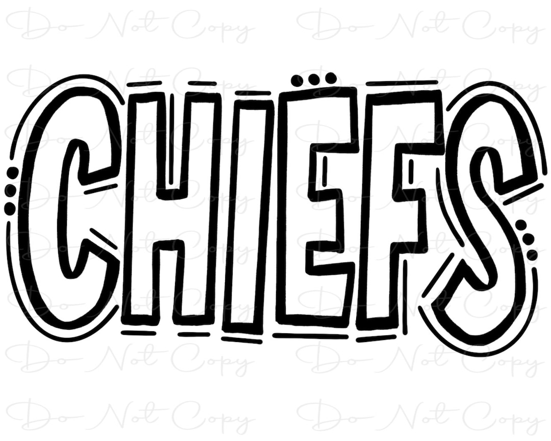 CHIEFS Doodle Letters Sublimation PNG and SVG Digital - Etsy