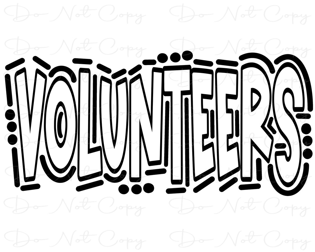 VOLUNTEERS - Doodle Word - Sublimation PNG SVG - Digital Artwork - Clip ...