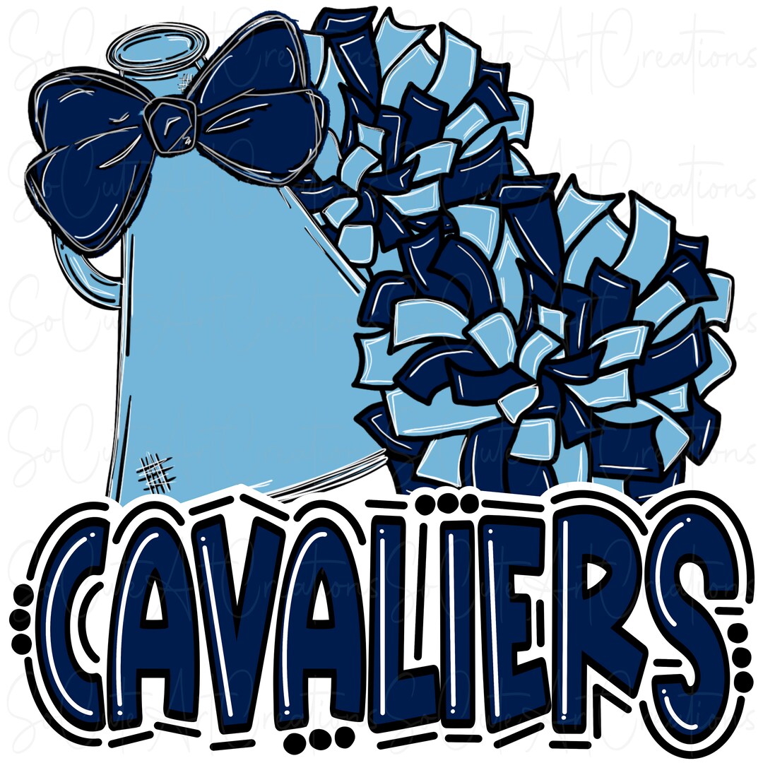 CAVALIERS - Cheer Pompoms Megaphone Mascot - Doodle Letters ...
