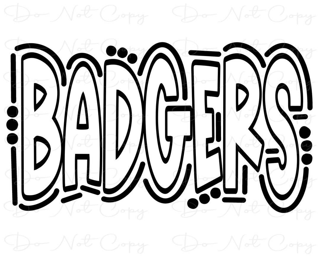 BADGERS - Doodle Word - Sublimation PNG and SVG - Digital Artwork - Etsy