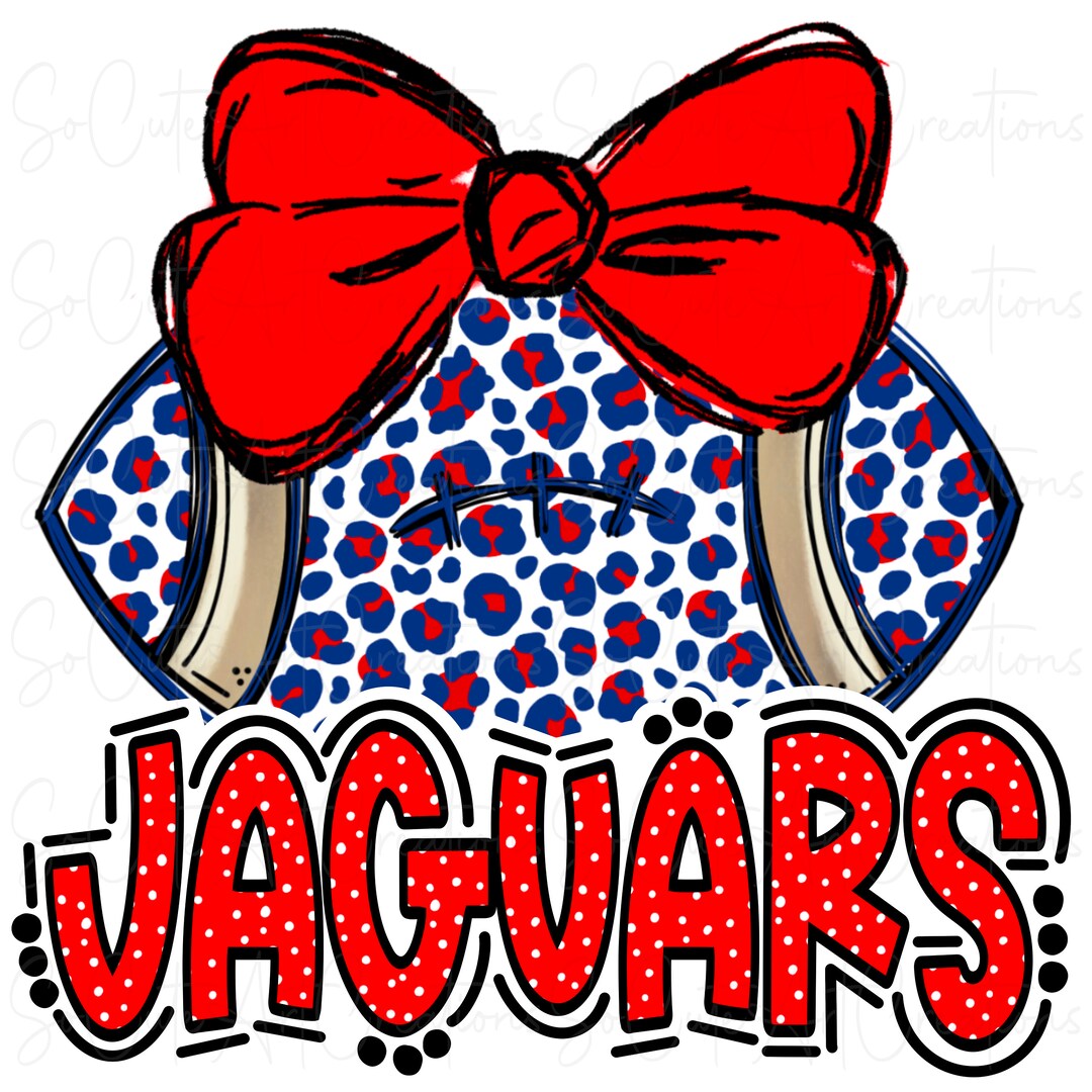 JAGUARS Football and Bow - Doodle Letters - School Spirit - Sublimation ...