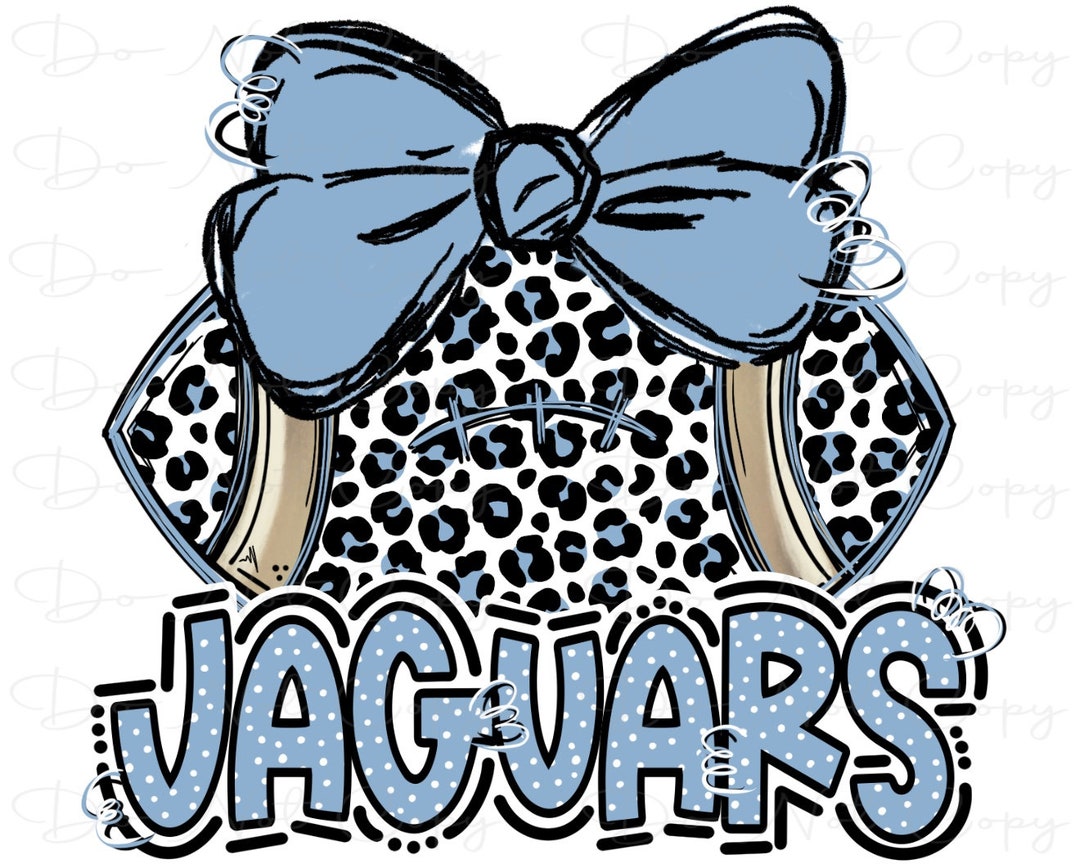 JAGUARS Football and Bow - Doodle Letters - School Spirit - Sublimation ...