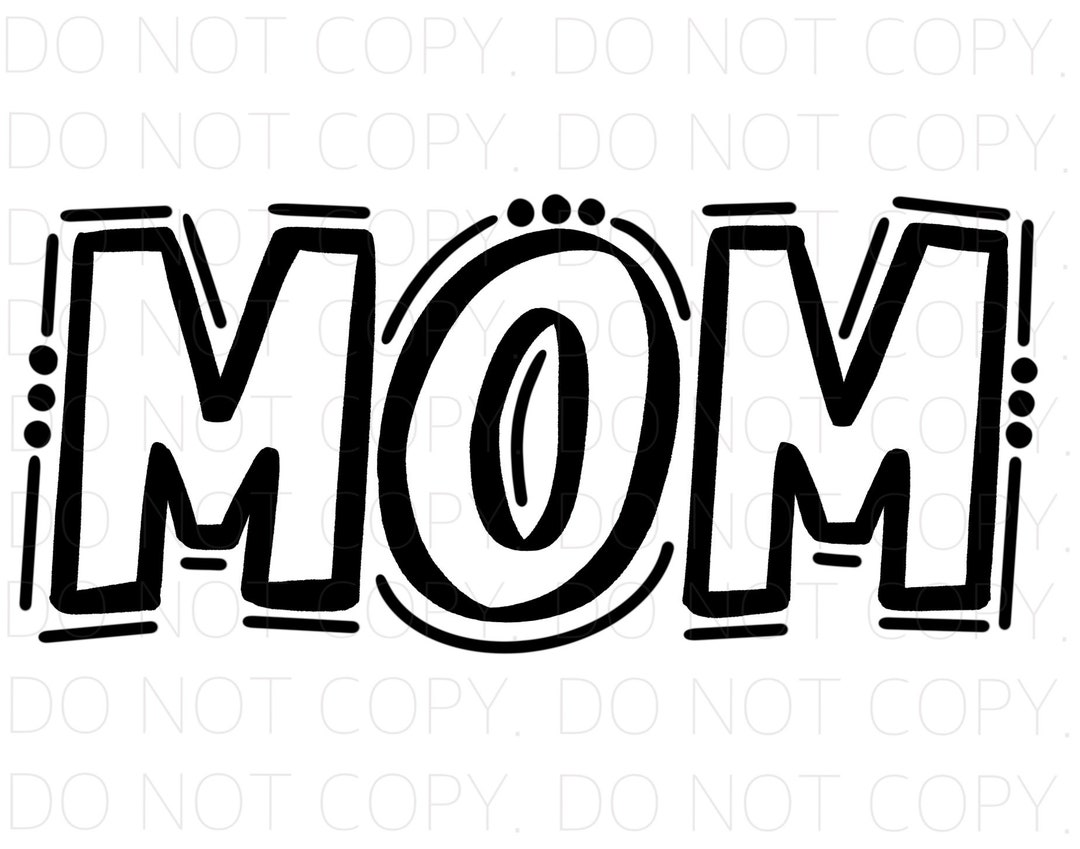 MOM - Doodle Letters Transparent Background - Sublimation PNG and SVG ...