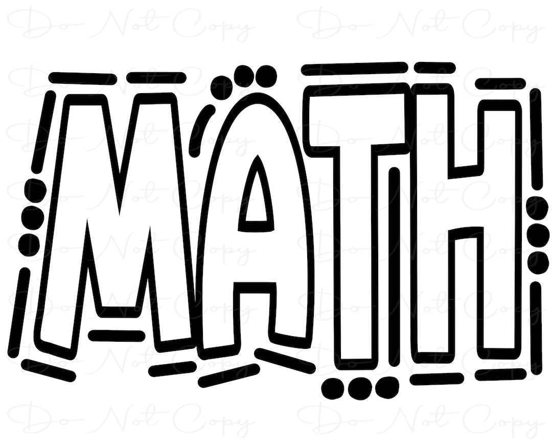 MATH - Doodle Word - Sublimation PNG and SVG - Digital Artwork - Etsy