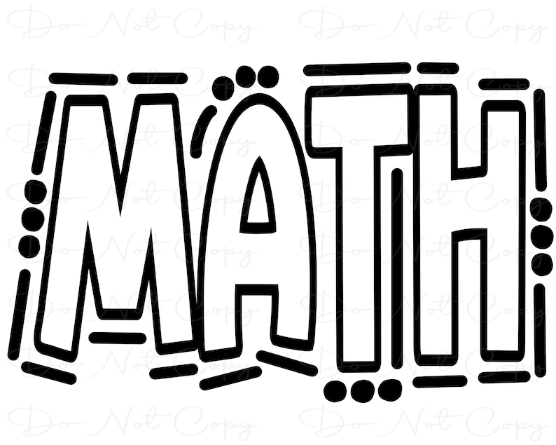 MATH - Doodle Word - Sublimation PNG and SVG - Digital Artwork - Etsy