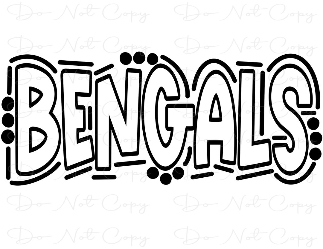 BENGALS - Doodle Letters Transparent Background - Sublimation PNG and ...