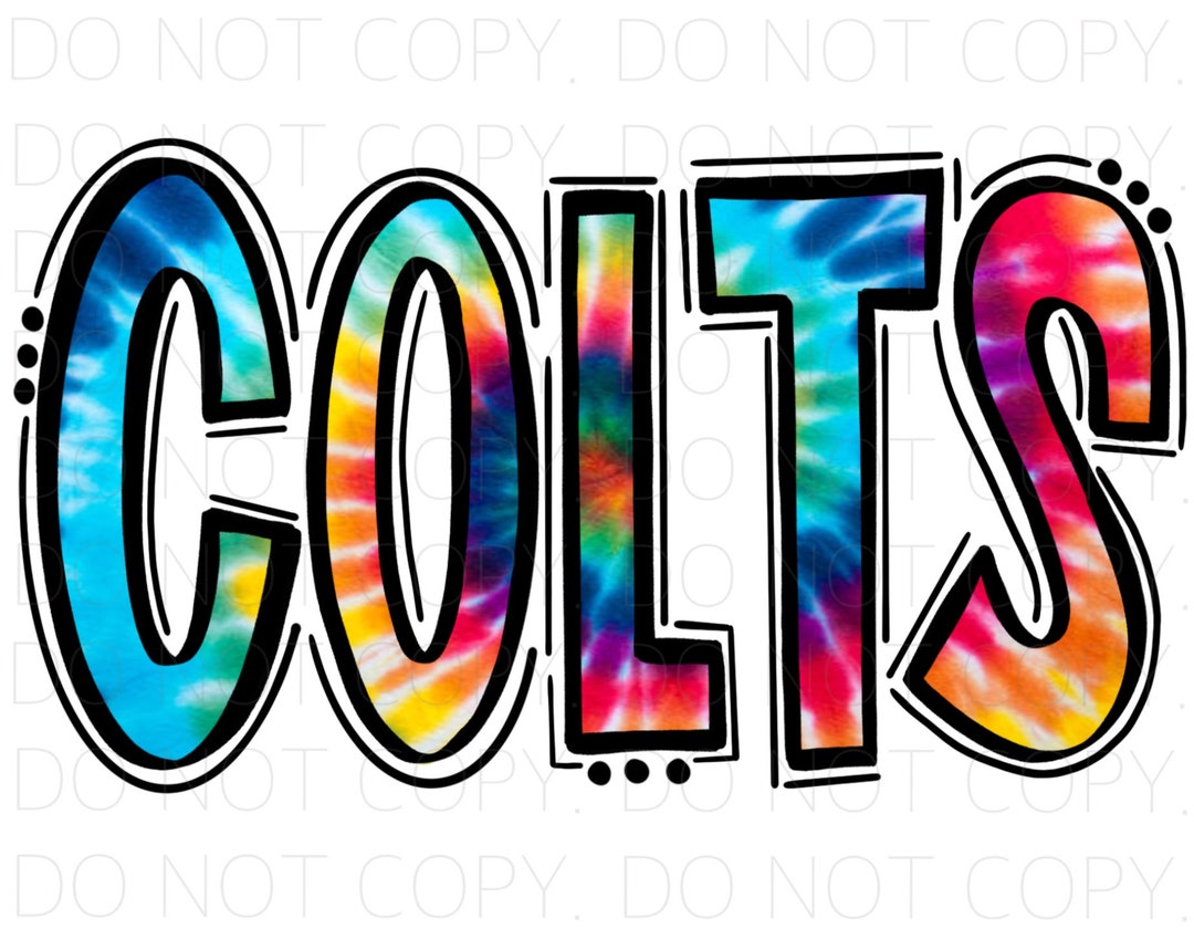 COLTS - Doodle Letters Tiedye - Sublimation PNG - Digital Artwork ...