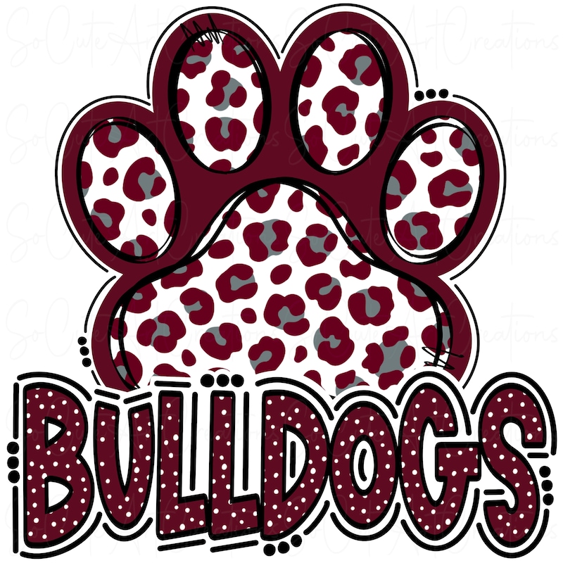 Bulldog Paw Print - Etsy