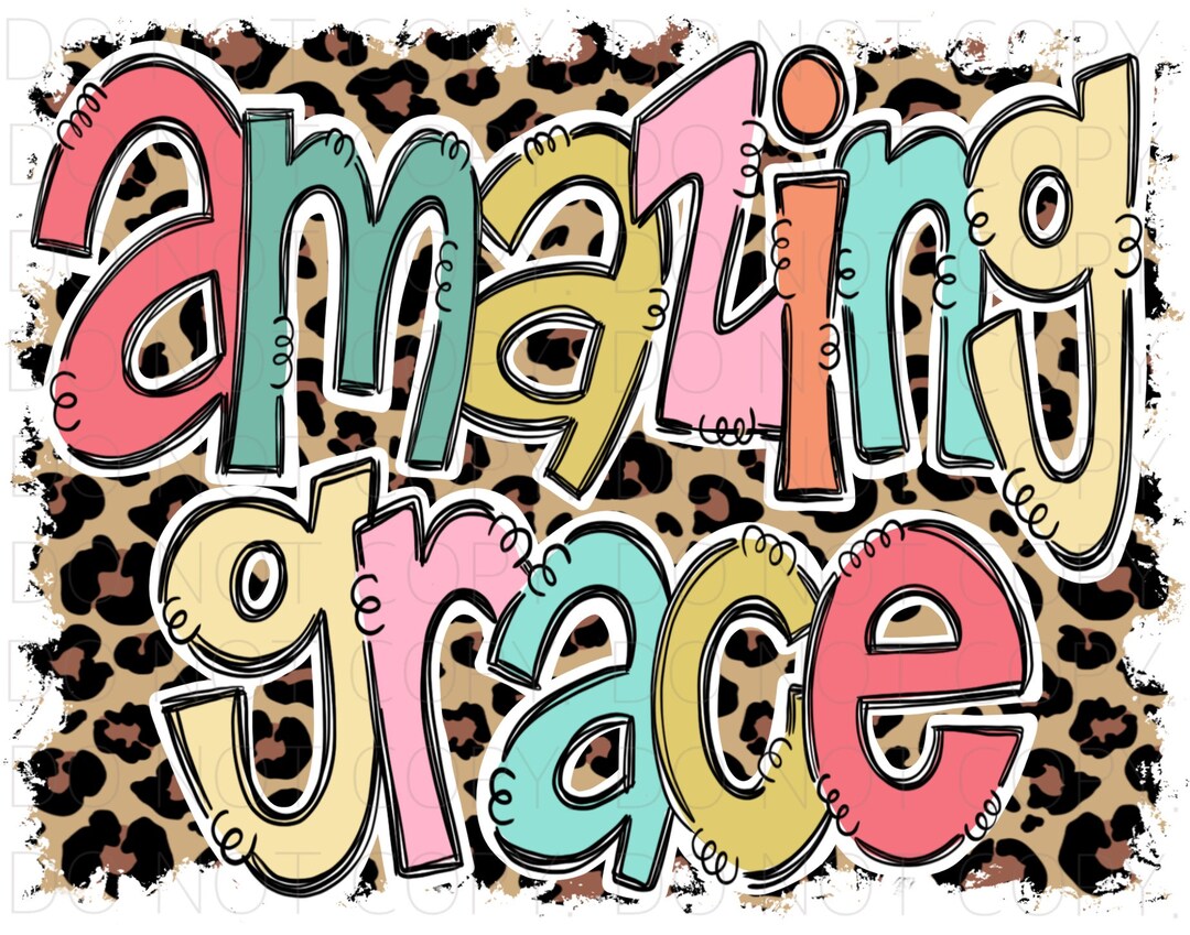 Amazing Grace Leopard Print - Doodle PNG Clipart (digital Download) - Etsy
