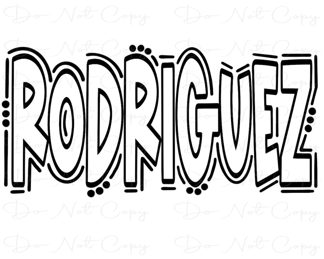 RODRIGUEZ - Doodle Letters - Transparent - Sublimation PNG SVG ...