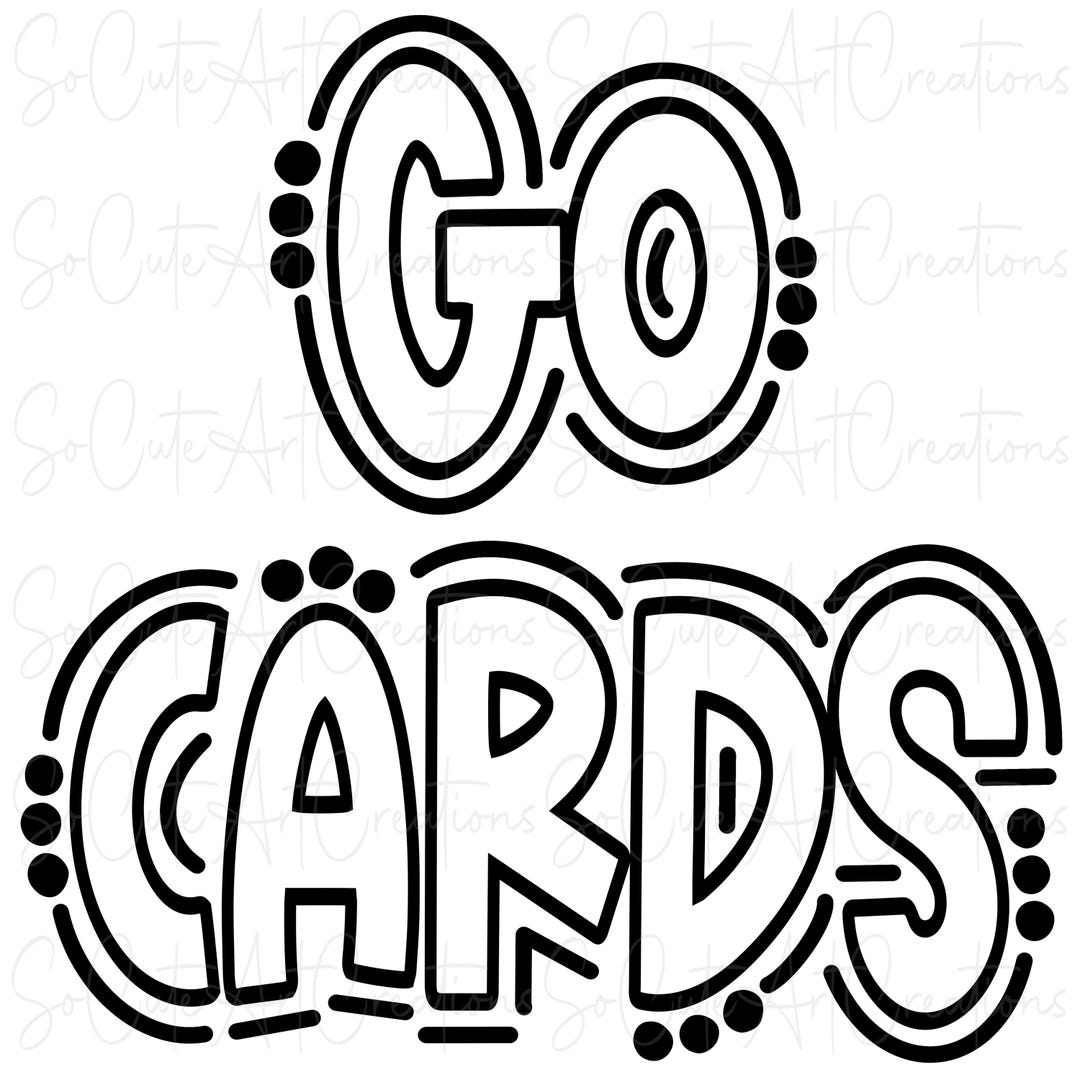 Go Cards - Doodle Word Outline - Sublimation PNG and SVG - Digital ...