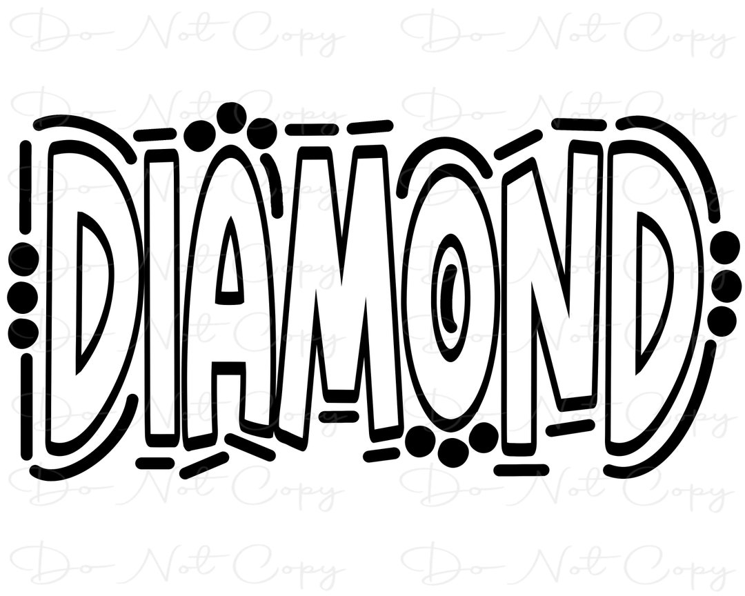 DIAMONDS - Doodle Word - Sublimation PNG and SVG - Digital Artwork - Etsy