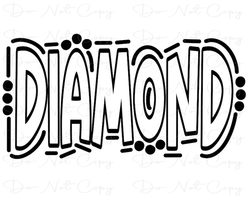 DIAMONDS - Doodle Word - Sublimation PNG and SVG - Digital Artwork - Etsy
