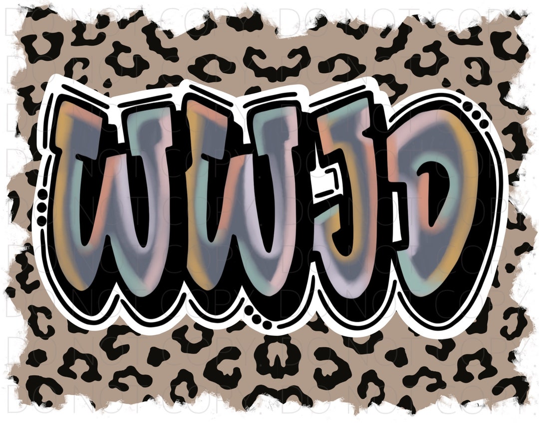 WWJD Leopard Print Watercolor - Sublimation PNG - Digital Artwork ...