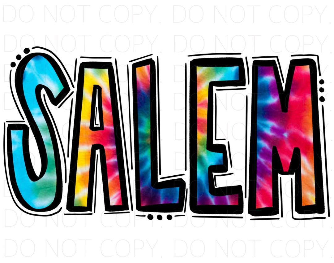 SALEM - Doodle Letters Tiedye - Sublimation PNG - Digital Artwork ...
