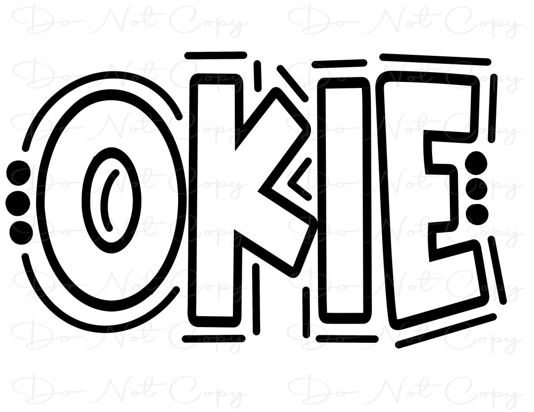 OKIE - Doodle Letters - Transparent - Sublimation PNG SVG - Digital ...