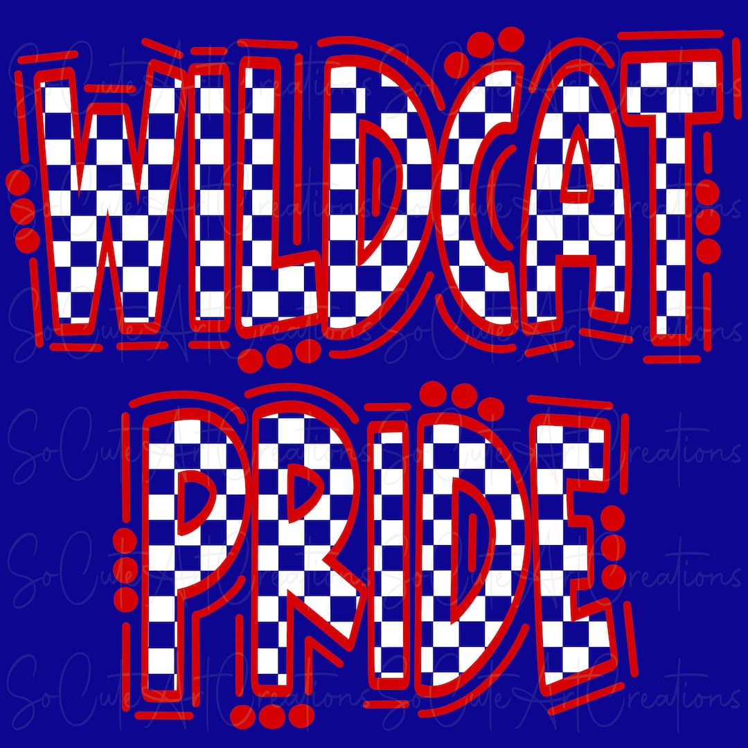Wildcat Pride- Doodle Letters - Red and White - Sublimation PNG ...