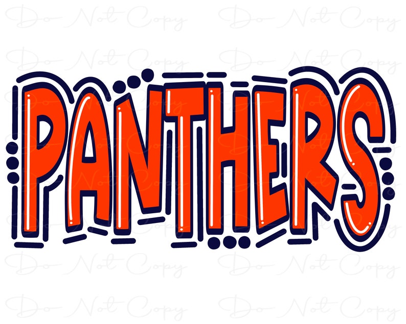 PANTHERS - Doodle Word - Sublimation PNG - Digital Artwork - Etsy