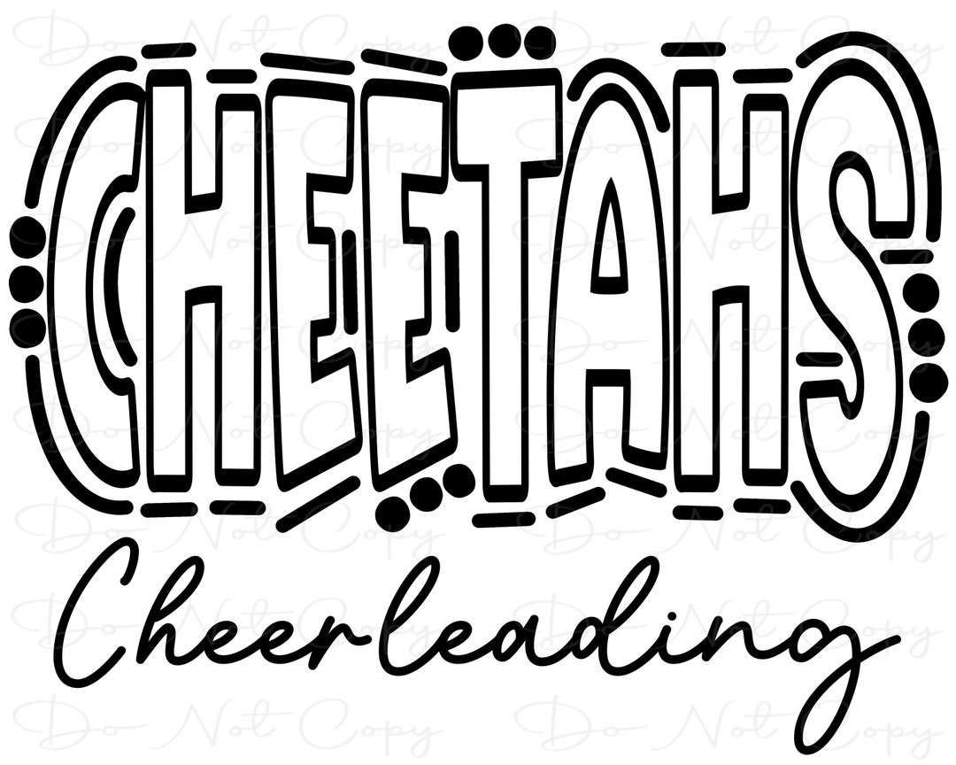 CHEETAHS Cheerleading - Doodle Words - Sublimation PNG and SVG ...