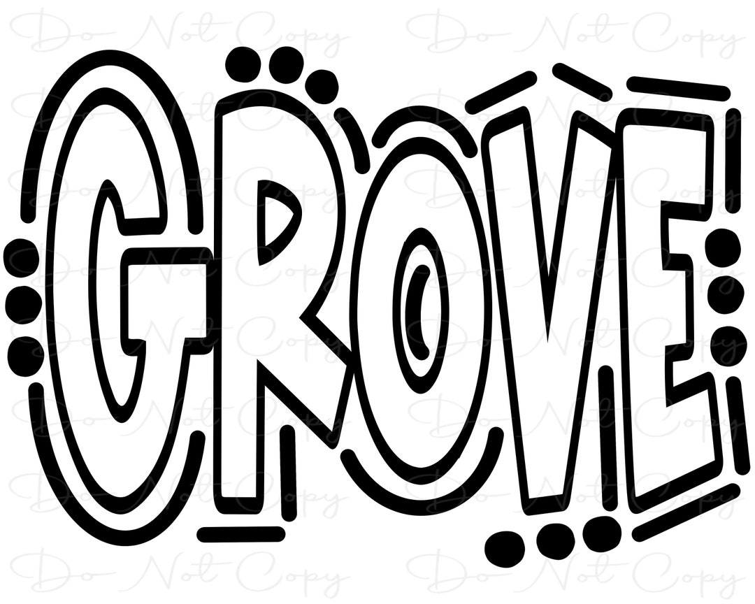 GROVE - Doodle Word - Sublimation PNG and SVG - Digital Artwork - Etsy