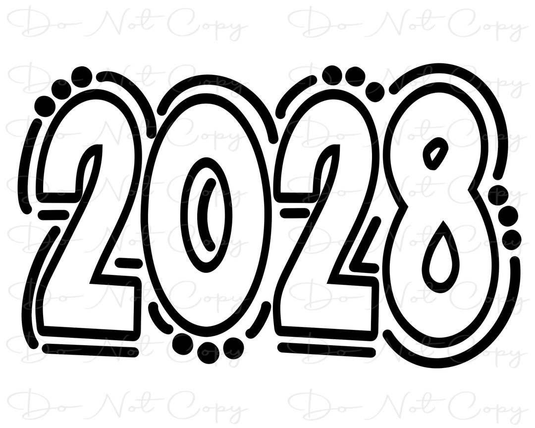 2028 - Doodle Number - Sublimation PNG and SVG - Digital Artwork - Etsy