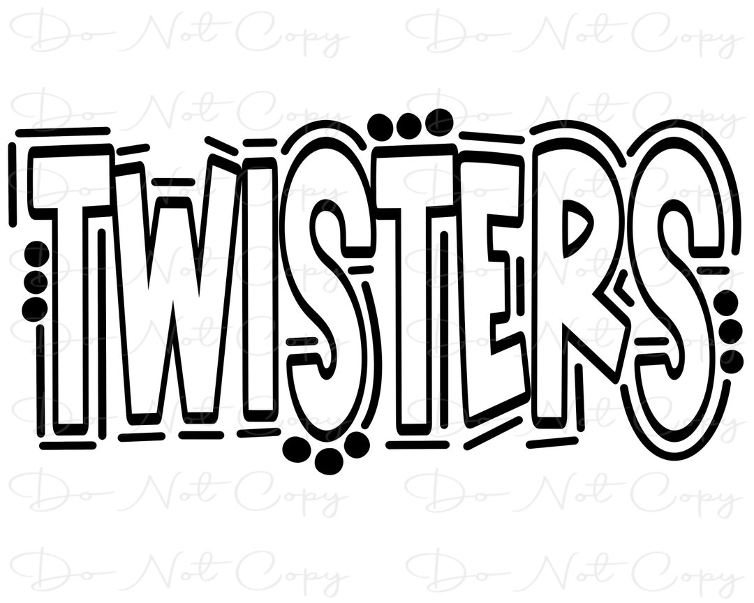 TWISTERS - Doodle Letters Transparent- Blank - Sublimation PNG and SVG ...