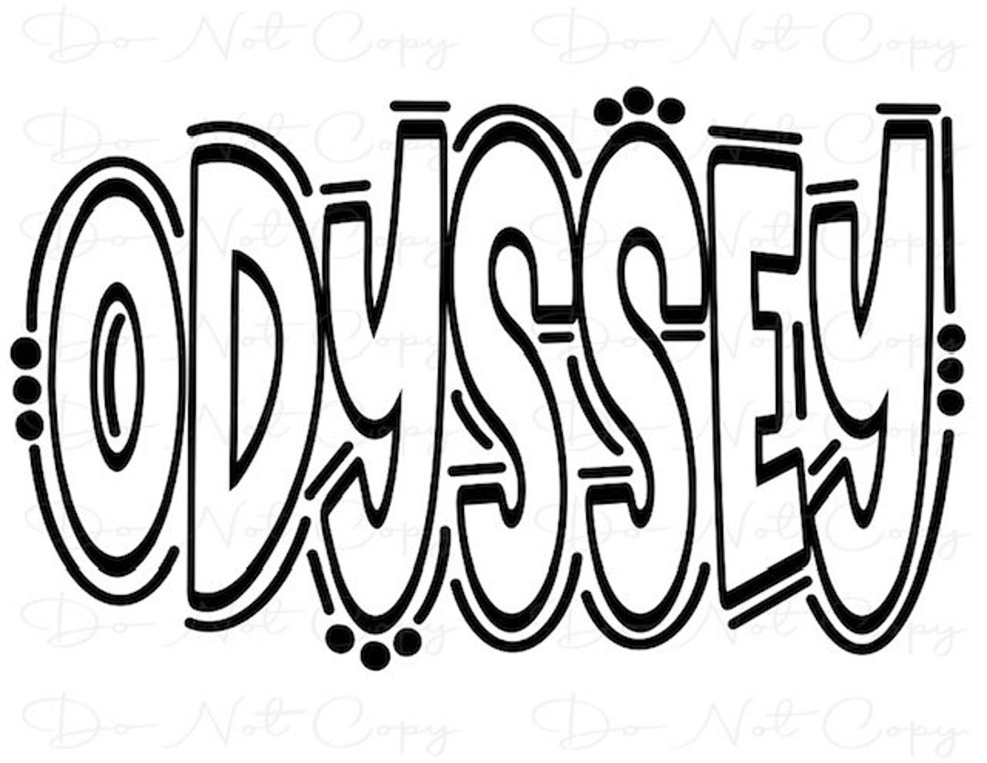 ODYSSEY - Doodle Letters Transparent Background - Sublimation PNG and ...
