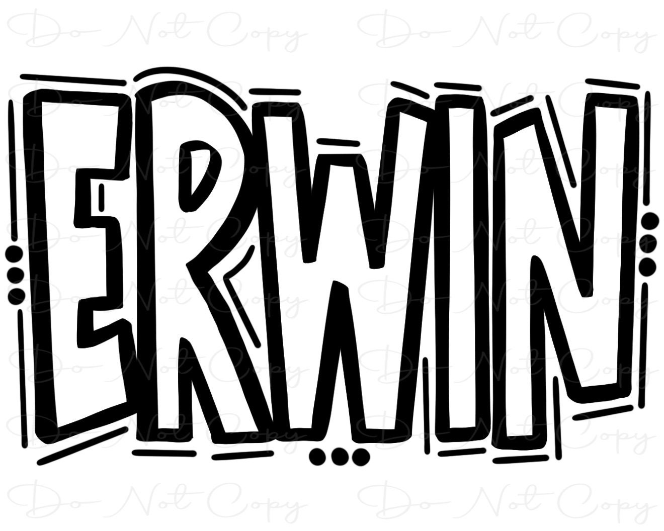 ERWIN - Doodle Letters - Last Names - Transparent Background ...