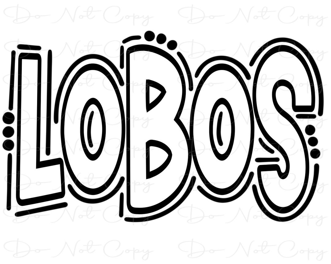 LOBOS - Doodle Letters Transparent Background - Sublimation PNG and SVG ...