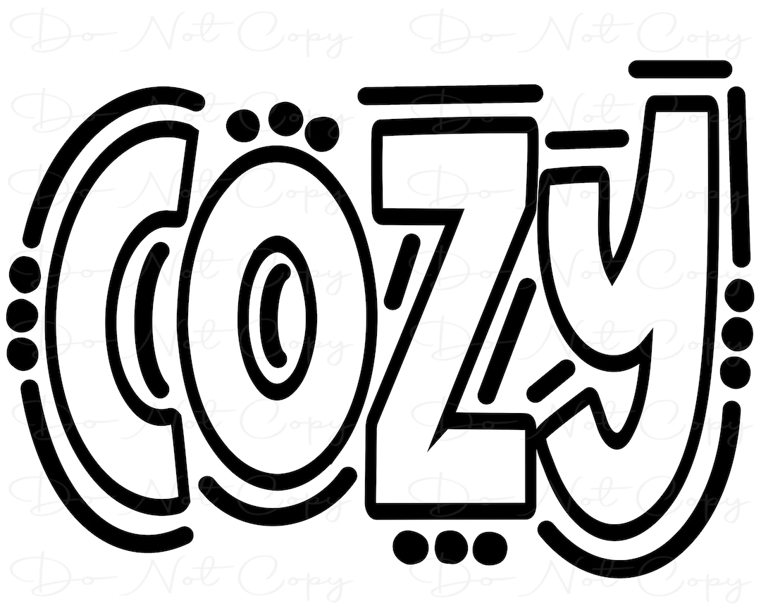 COZY - Doodle Word - Sublimation PNG and SVG - Digital Artwork- Clip ...