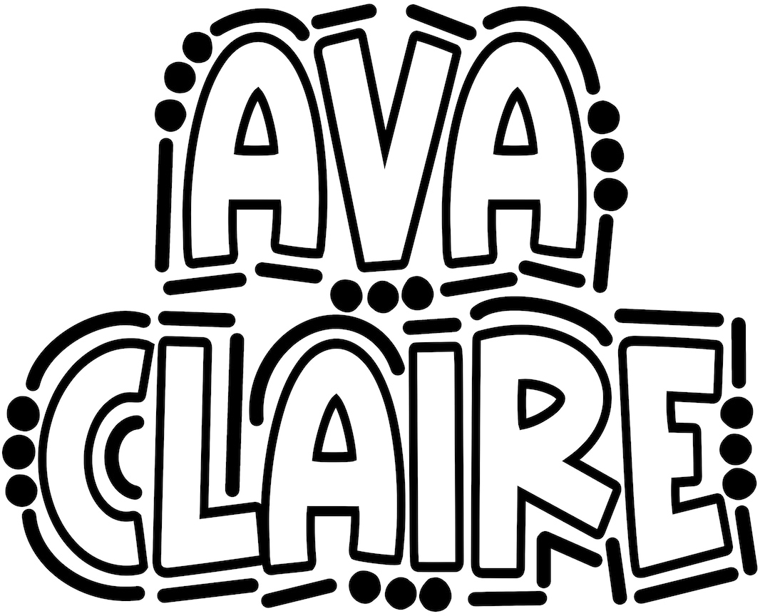 Ava Claire - Doodle Word - Sublimation PNG JPEG SVG - Digital Artwork ...