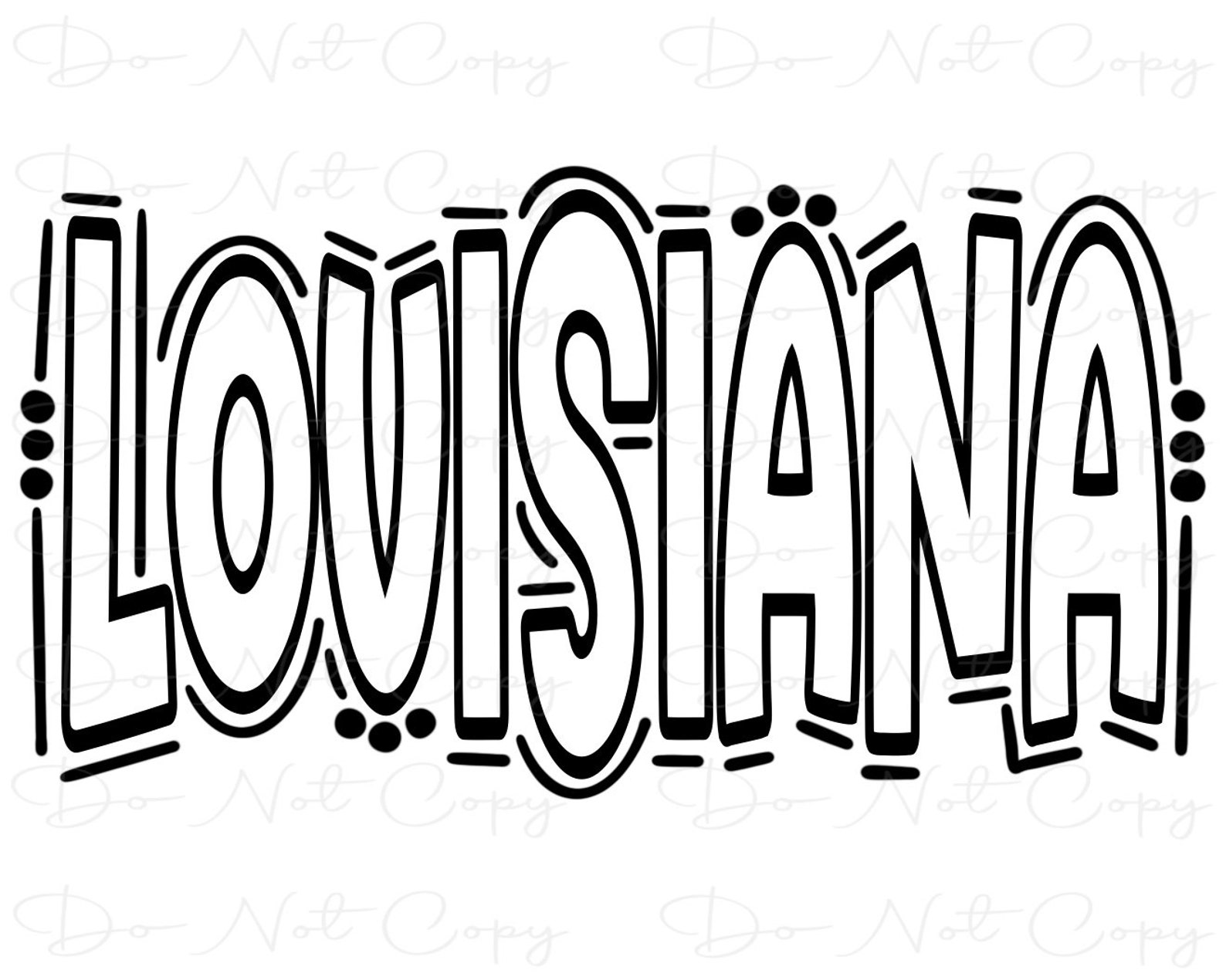 Louisiana Doodle Letters Transparent Background - Etsy