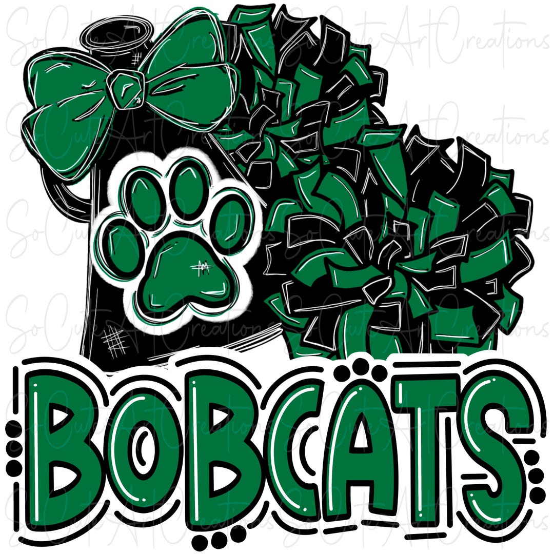 BOBCATS - Cheer Pompoms Football Megaphone Mascot - Purple and Yellow ...