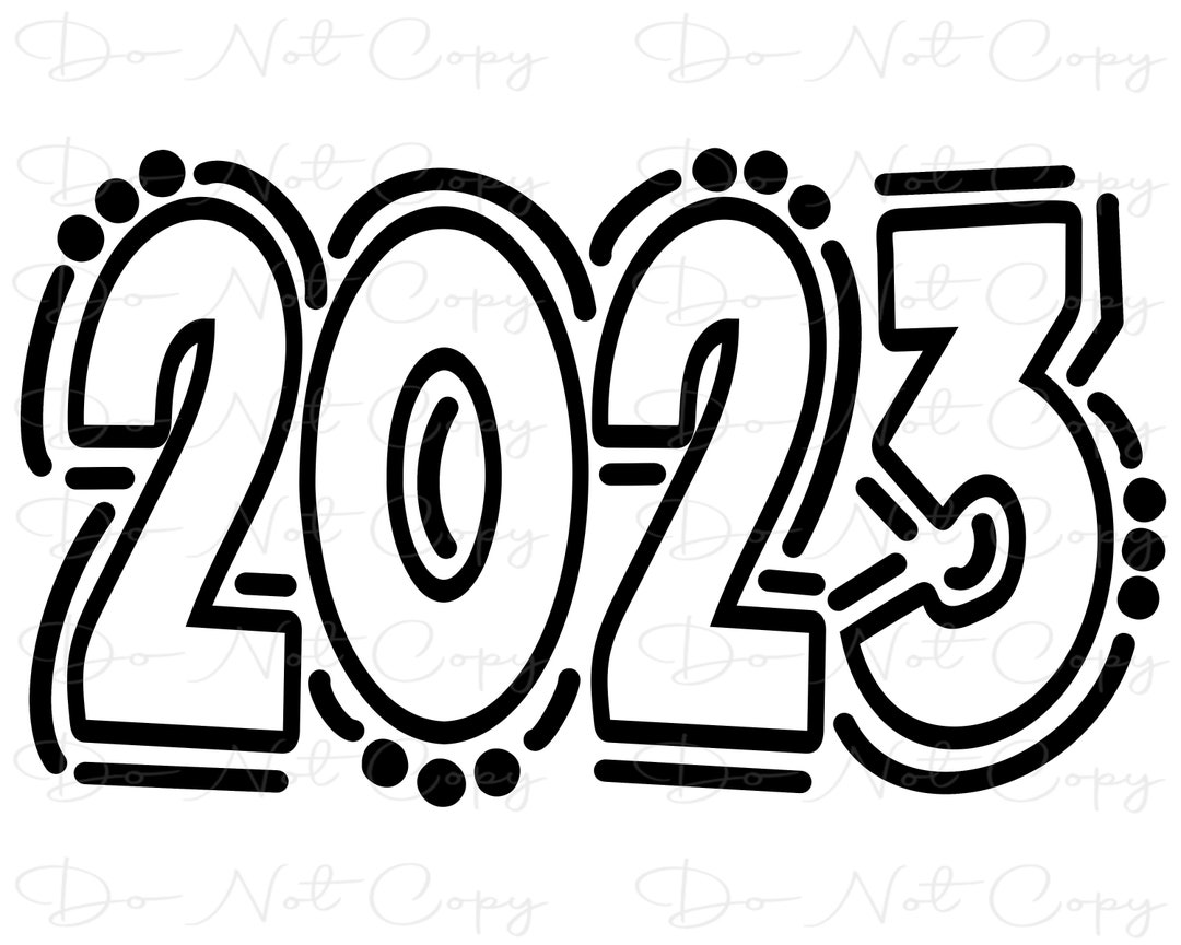 2023 - Doodle Number - Sublimation PNG and SVG - Digital Artwork - Etsy