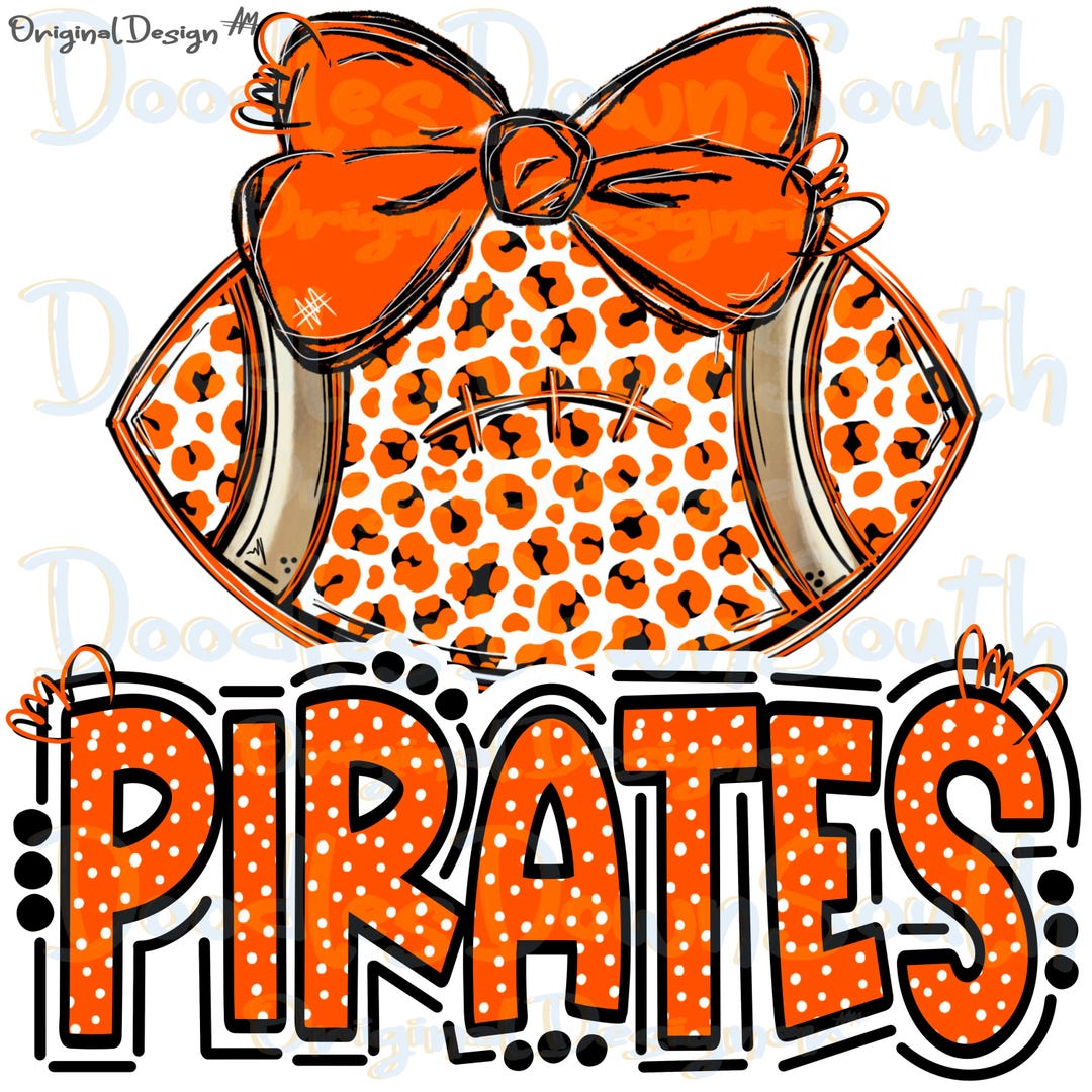 PIRATES - Football and Bow - Doodle Letters - School Spirit ...