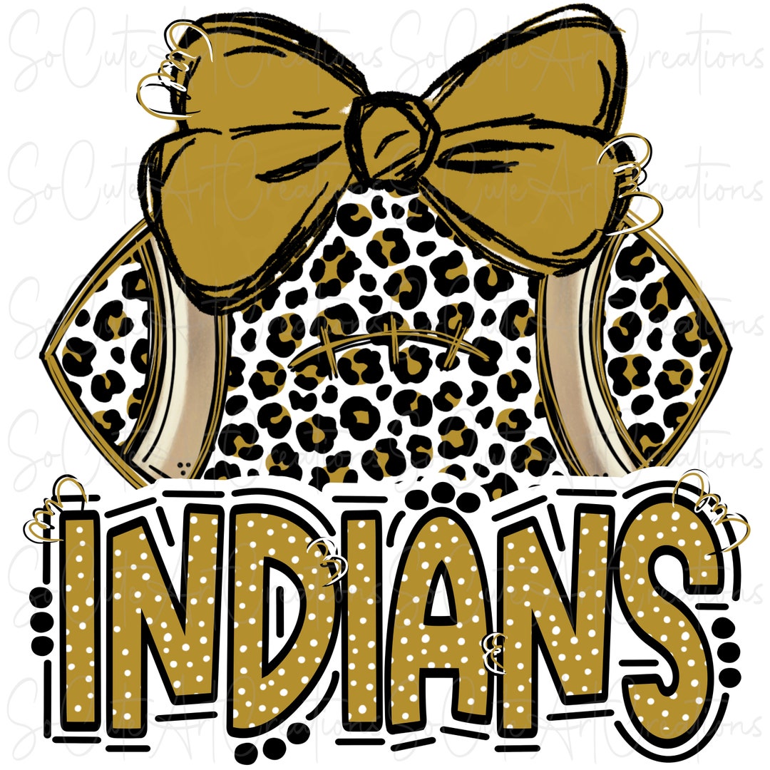 INDIANS - Football and Bow - Doodle Letters - School Spirit ...