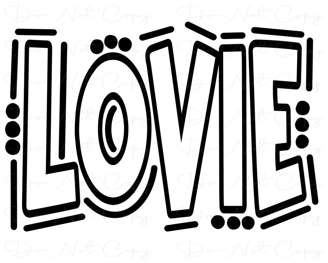 LOVIE - Doodle Word - Transparent - Sublimation PNG SVG - Digital ...