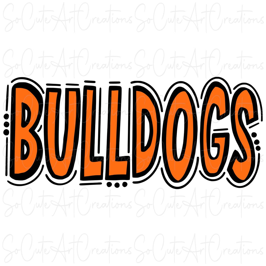 BULLDOGS - Doodle Letters - PNG DTF - Digital Artwork - Etsy