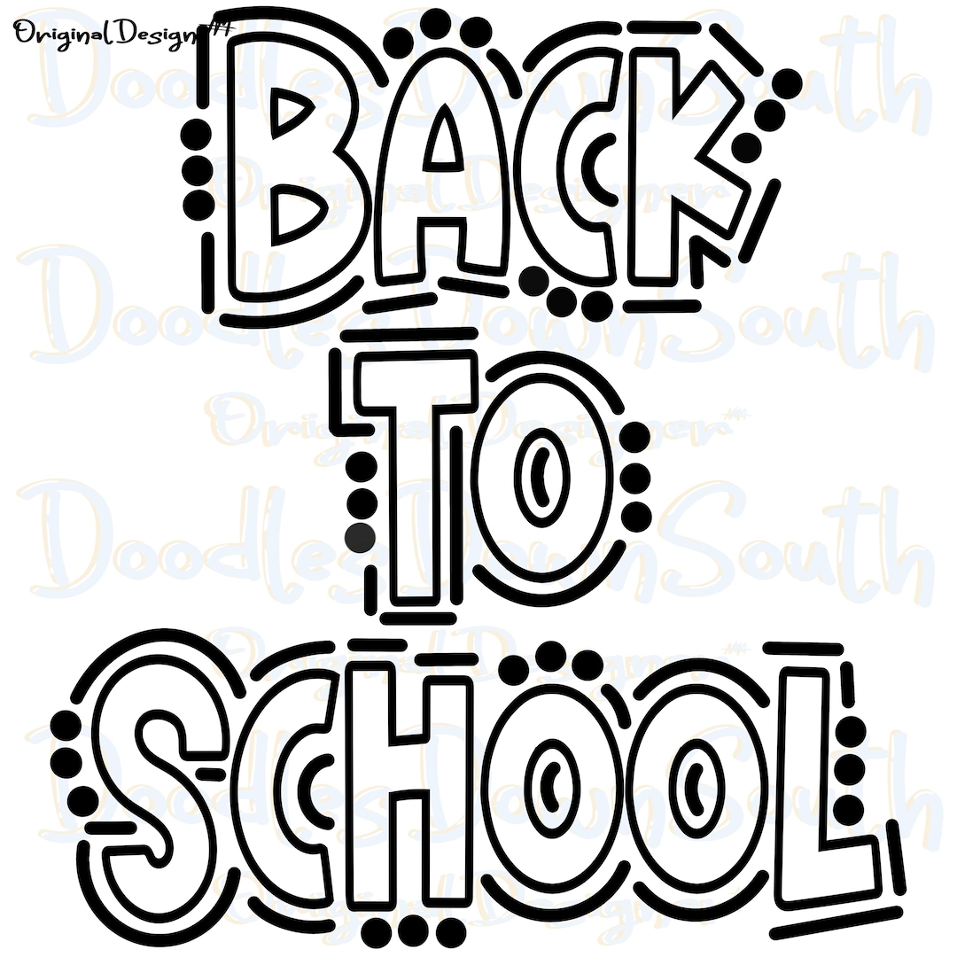 Back to School - Outline Doodle Word - DTF Sublimation PNG and SVG ...