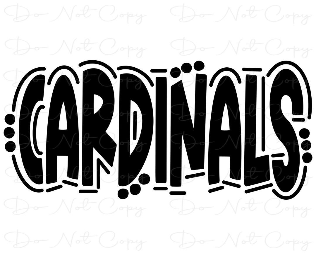 CARDINALS - Solid Doodle Word - Sublimation PNG and SVG - Digital ...
