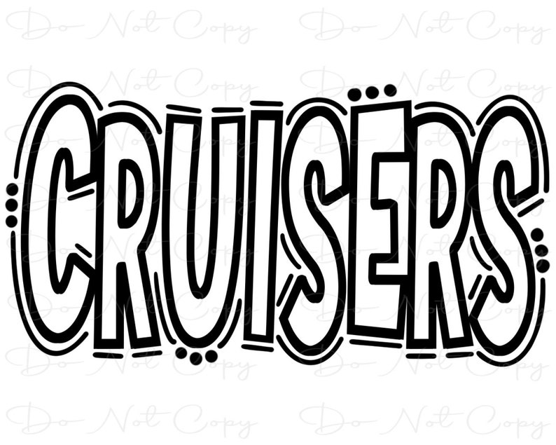 CRUISERS Doodle Letters Transparent Background Sublimation - Etsy