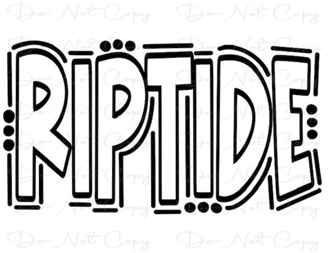 RIPTIDE - Doodle Word Outline - DTF Sublimation PNG and Svg - Digital ...