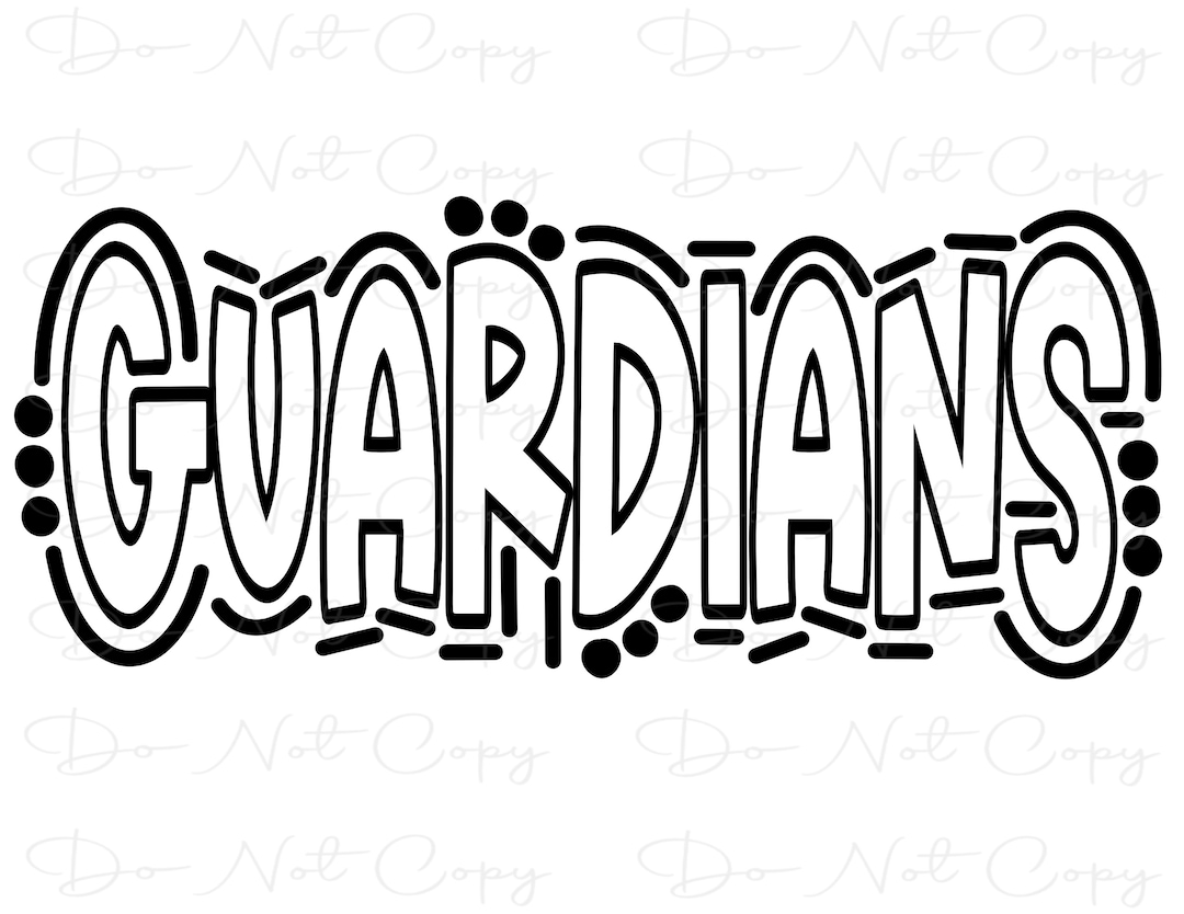 GUARDIANS - Doodle Letters Transparent Background - Sublimation PNG and ...