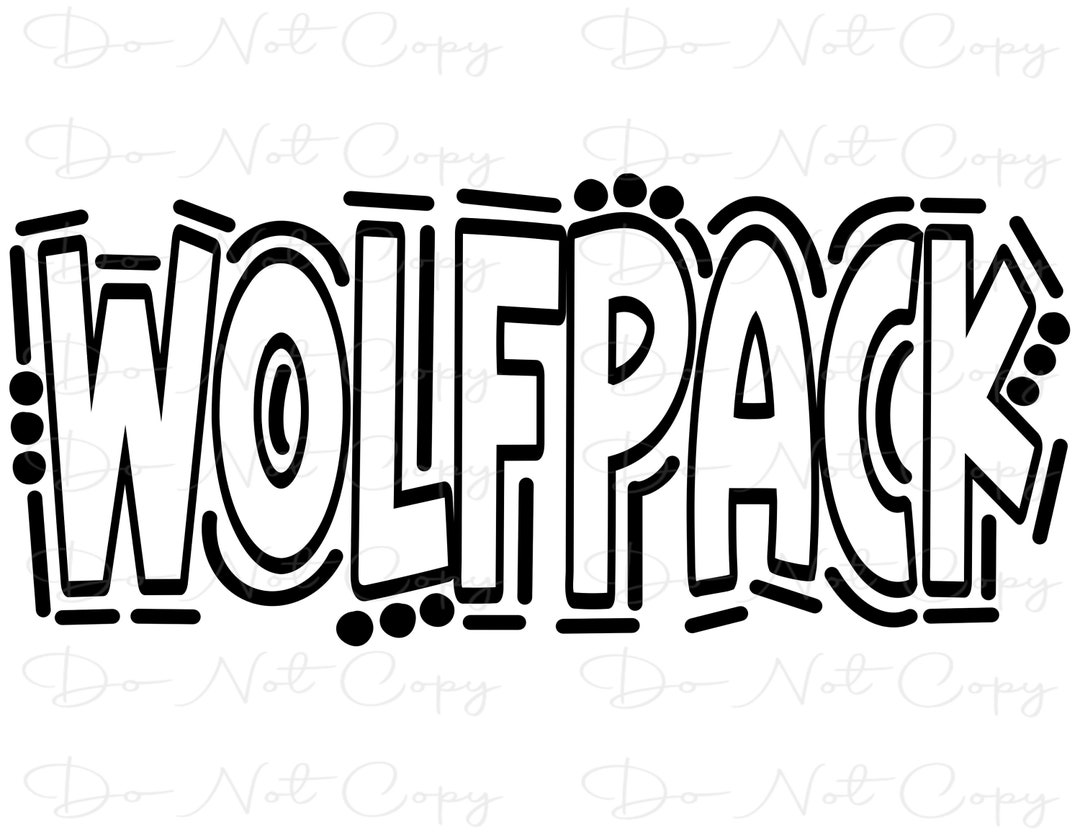 WOLFPACK - Doodle Letters - Sublimation PNG and SVG - Digital Artwork ...