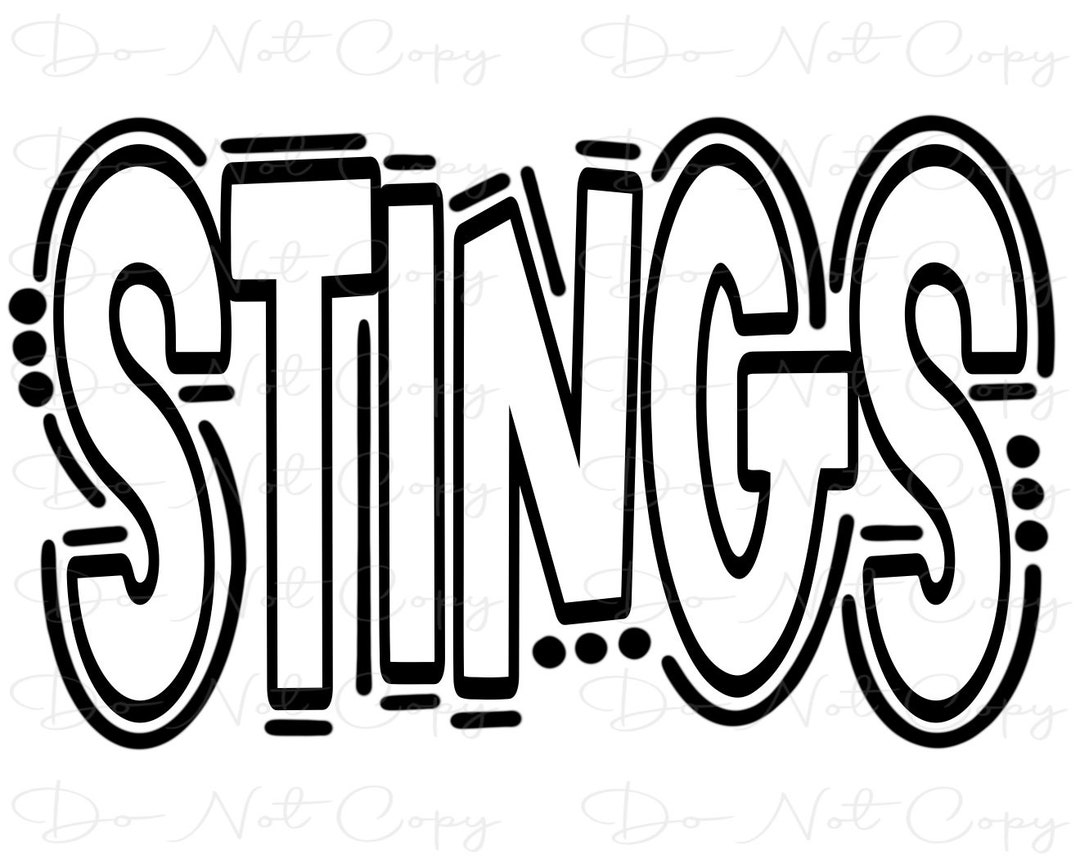 STINGS - Doodle Letters Transparent Background - Sublimation PNG and ...