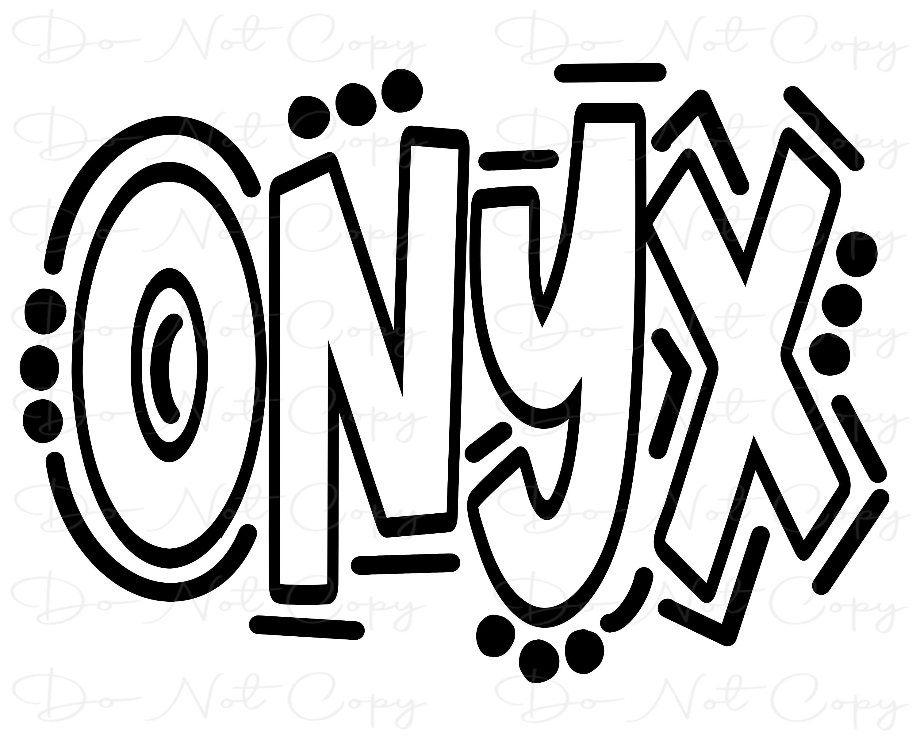 ONYX - Doodle Word - Sublimation PNG and SVG - Digital Artwork - Etsy