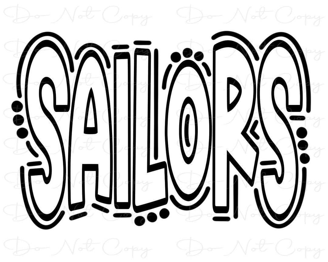 SAILORS - Doodle Letters Transparent Background - Sublimation PNG and ...