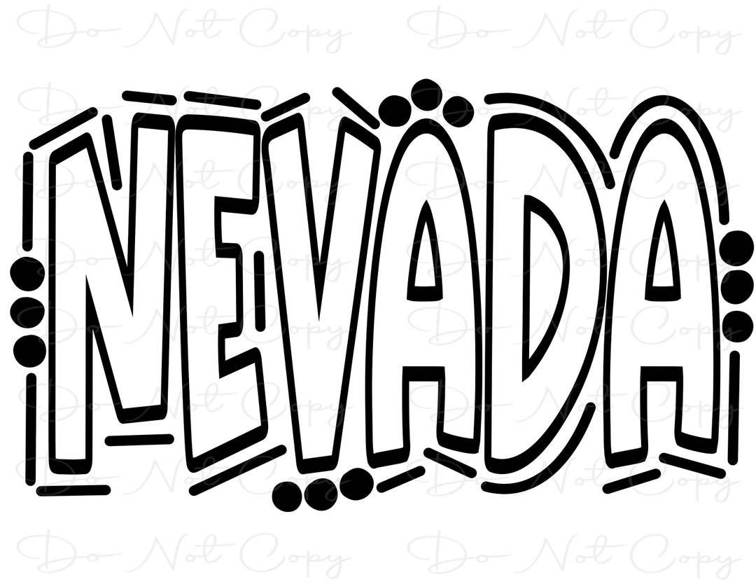 NEVADA - Doodle Letters Transparent Background - Sublimation PNG and ...