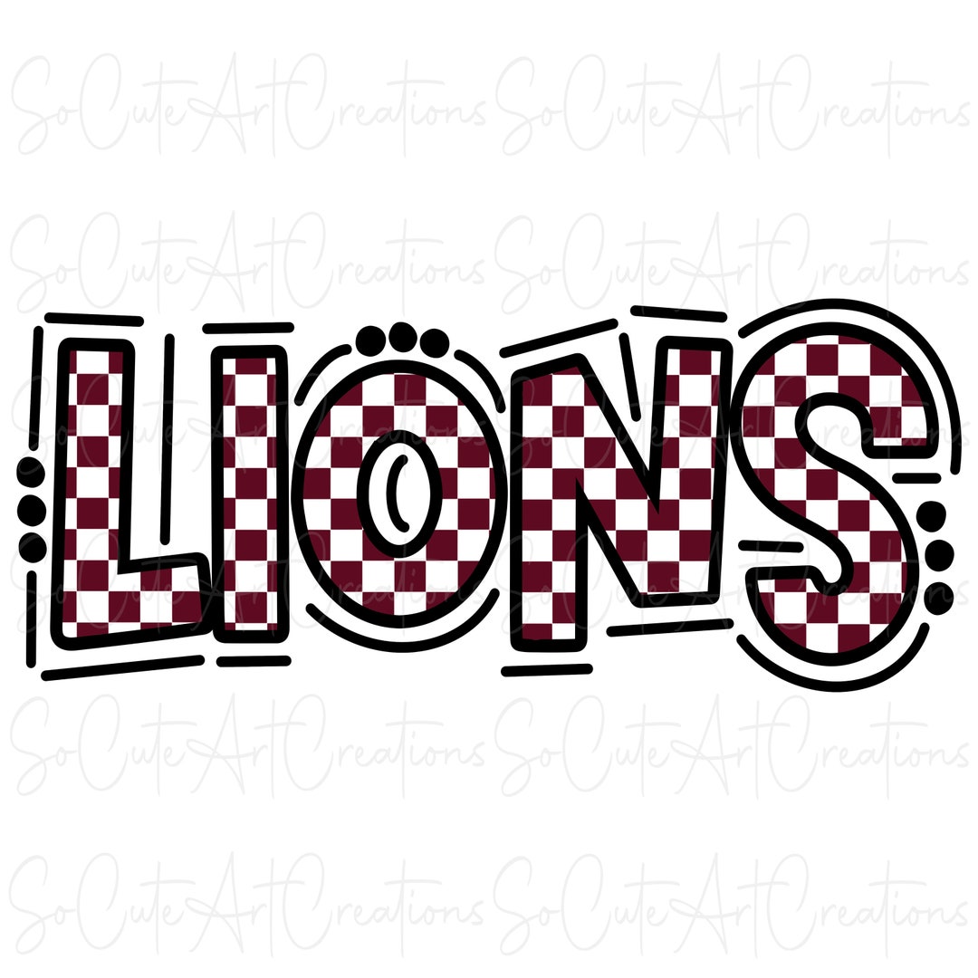 LIONS - Doodle Letters - Sublimation PNG - Digital Artwork - Clip Art ...